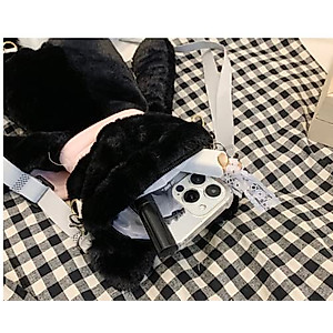 Cute Plush Kawaii Cat Backpack (Black)