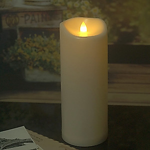 EZiGarden 10"x4" Battery Operated Flameless LED Pillar Candle, Outdoor Waterproof Flickering Light with Remote & Timer for Halloween Party Wedding Party Home Decoration, 1 Pack