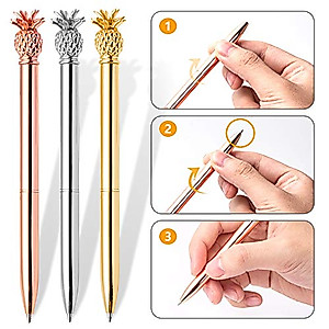 KXCOFTXI Set of 8 Pineapple Pens Ballpoint Pens, Pineapple Pencil Case Kit, Ballpoint Pens with Pineapple Pencil Pouch Bags, Pineapple Pencil Case for Office School (8 Pieces)