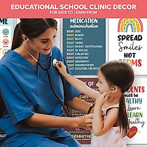 Decorably 15 Health Posters for School Nurse Office Decorations, 11x17in Matte-Laminated Educational Health Office Decor