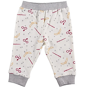 Harry Potter Newborn Baby Girls Short Sleeve Bodysuit Pants and Headband 3 Piece Outfit Set White 0-3 Months