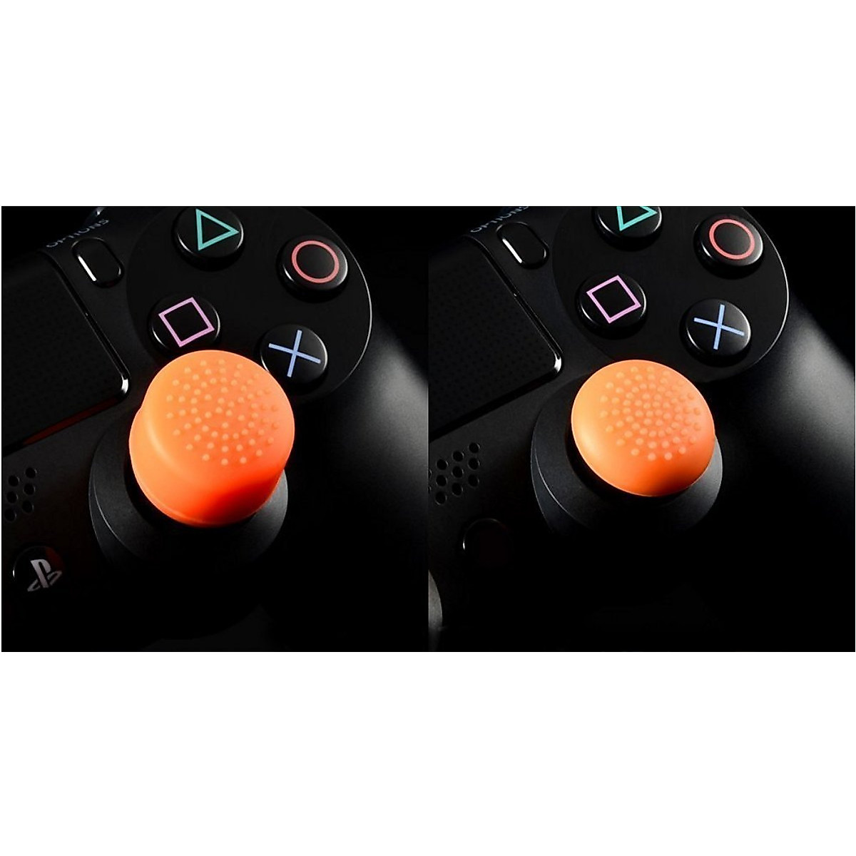 Pack of 8 pcs Analog Controller Gamepad Raised Antislip Thumb Stick Grips Thumbsticks Joystick Cap Cover for PS5, PS4, PS3, Switch Pro, Xbox one, Xbox 360, Wii U, PS2 Controller (Orange)