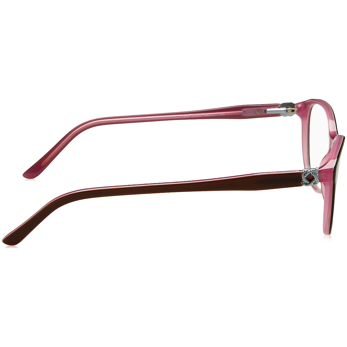 Sferoflex Women's SF1548 Square Prescription Eyewear Frames, Top Plum On Opaline Pink/Demo Lens, 52 mm