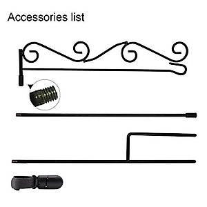 HOOSUN Garden Flag Stand, Premium Garden Flag Pole Holder Black Metal Powder-Coated Weather-Proof Paint, 37.8"H x 15.5"W for Outdoor Garden Lawn Without Flag