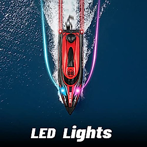 RC Speed Boat for Kids - 20+ MPH Fast Remote Control Boat for Pools Lakes with Portable Storage Pack, 4 Channel 2.4 GHZ and Rechargeable Battery, Summer Outdoor Water Toy Birthday Toys for Boys Teens