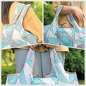 Fineget Reusable Portable Grocery Shopping Tote Bag Foldable Triangle Aesthetic Waterproof Large Durable Utility Ripstop Spare Bag for Women Laundry Lunch Duffel Travel Gear Camping Gym Yoga Bag