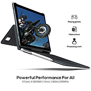 VASTKING KingPad K10 Pro 10.1" Octa-Core Tablet, 4GB RAM, 64GB Storage, Android 10, 1920x1200 Tablet with Keyboard and Stylus Pen, 60Hz Screen Rate, 13MP Rear Camera, 5G WiFi, GPS, Silver Grey