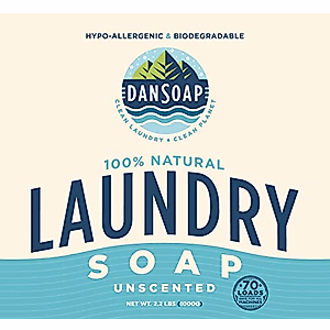 DanSoap Powdered Laundry Soap | Natural, Plastic Free | Unscented (70 Washes)