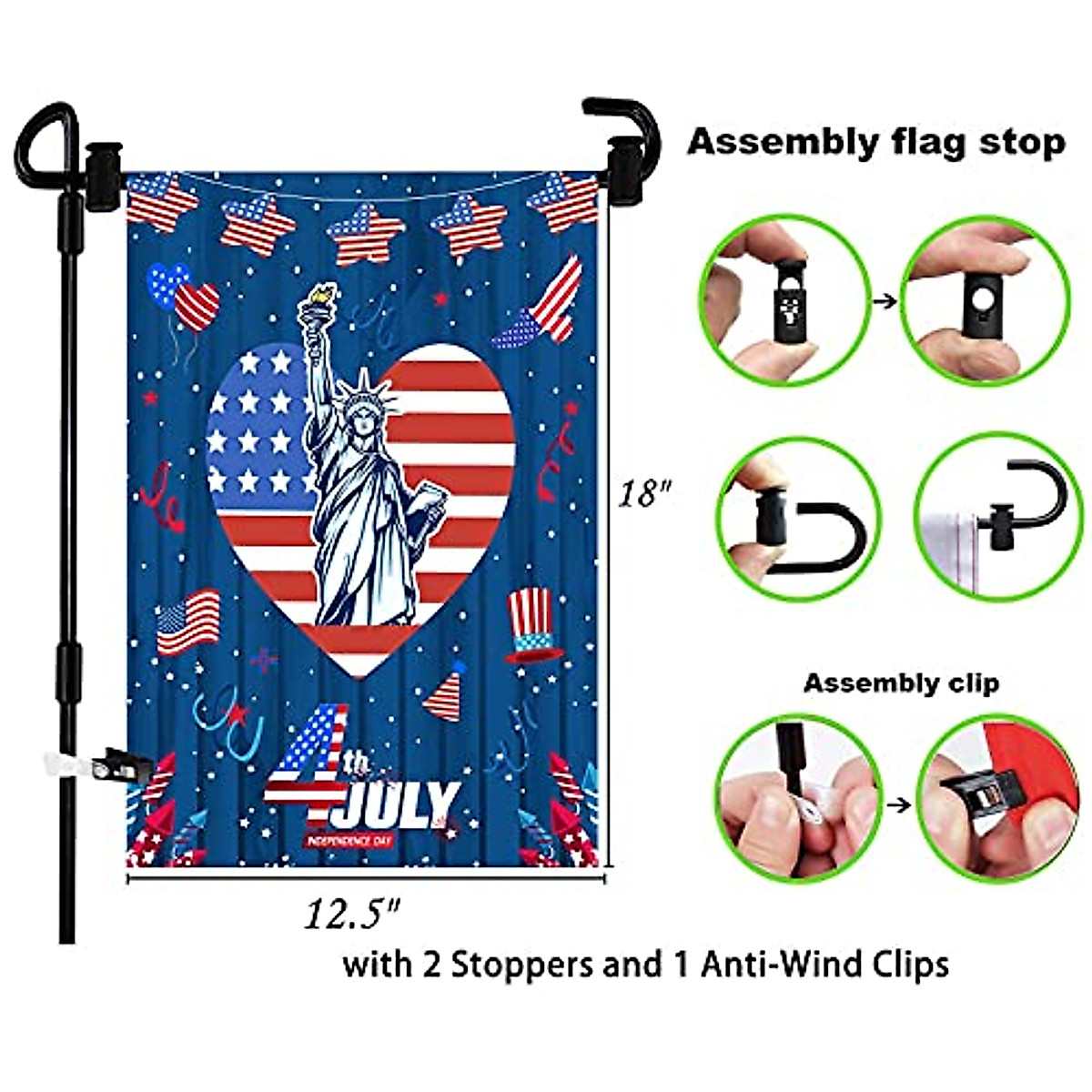 Seasonal Garden Flags Set of 12 Double Sided Burlap 12.5 x 18 Inch Valentine House Flag Garden Flags for OutsideNew Year Garden Flag Valentine Garden Flag st Patrick Flag for Outdoor Decorations Flags