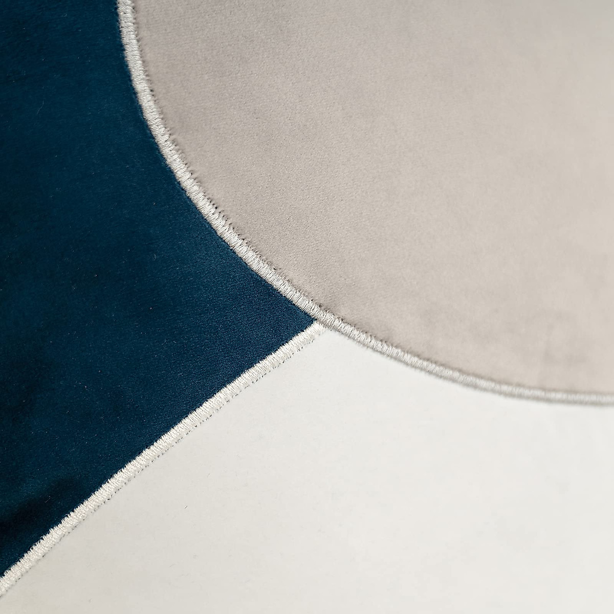 Yangest Blue Decorative Velvet Throw Pillow Cover with Cloth Texture Patchwork Cushion Case Modern 18x18 Inch Pillowcase for Sofa Couch Bedroom Living Room Home Decor