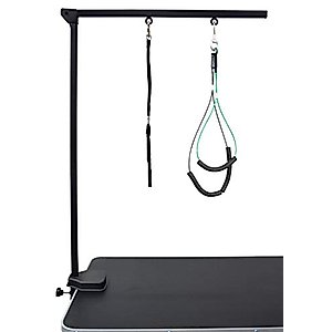 SHELANDY Pet Grooming arm with clamp for Large and Small Dogs - 35 inch Height Adjustable and Free Two No Sit Haunch Holder,Black