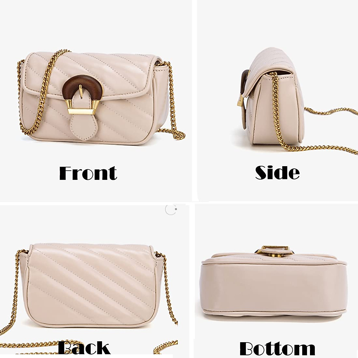 YXBQueen Women's Shoulder Handbags White Crossbody Purse PU Leather Crossbody Bags for Women Quilted Crossbody Bag