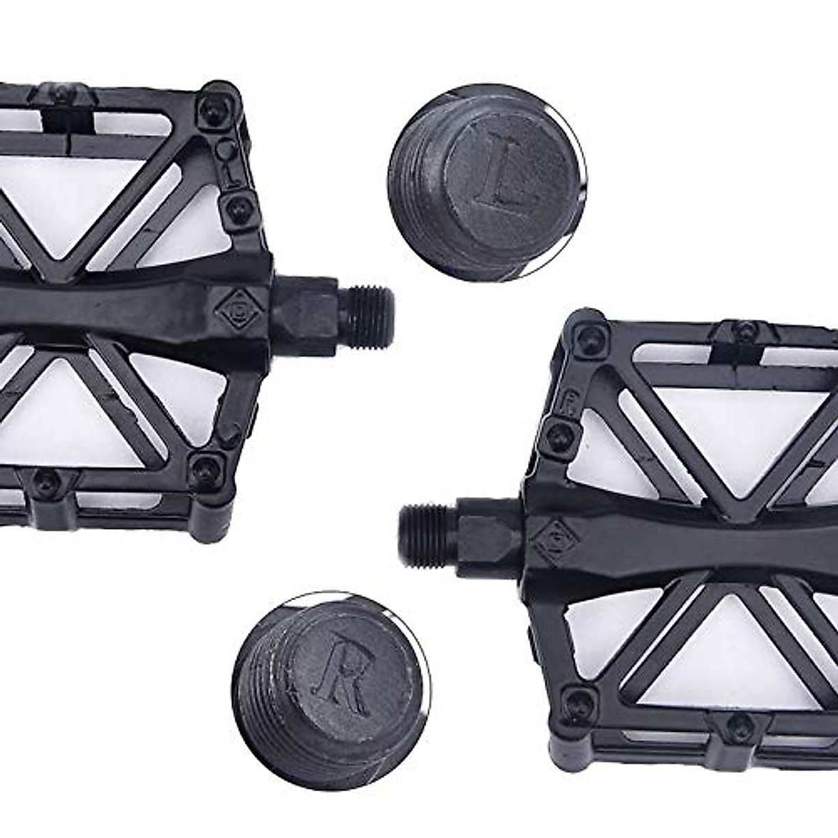 Free-fly Bicycle Pedal - Aluminum Bearing Bike Pedals with 16 Anti-Skid Pins - Lightweight Platform Pedals - Universal 9/16" Bike Pedal for Mountain BMX MTB Road Bike (White)