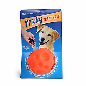 Omega Paw Authentic Tricky Treat Ball - Medium,Orange
