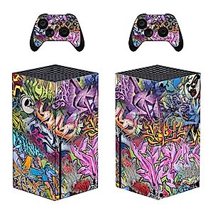 FELIPE SEIJI KUBA Protective Vinyl Skin Decal Cover for Xbox Series X Console Wrap Sticker Skins with Two Free Wireless Controller Decals multi color