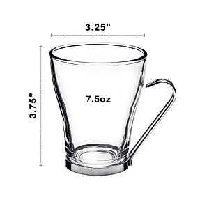 Bormioli Rocco Oslo Cappuccino Glass Cups, Clear, 8 Ounces (4 Pieces)