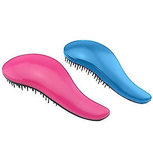 Detangling Hair Brush Set (Pink & Blue) Effective Detangle Human Hairs Comb for Women, Girls, Men and Boys - Use in Thin, Thick, Curly, Straight, Wet, Dry Hair by “wonder X”