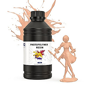 BIQU Standard Resin, 3D Printer Resin LCD Fast UV-Curing Resin 405nm Photopolymer Resin High Precision Low Odor for DLP/LCD 3D Printing (Beige 1000G)