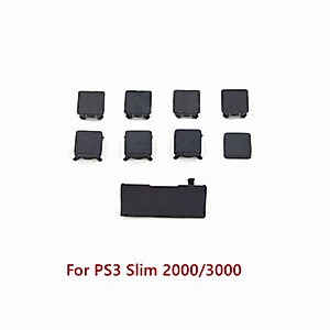 Rubber Feet Plastic Button Screw Cap Cover Replacement for PS3 Slim 2000 3000Console(9 in 1)