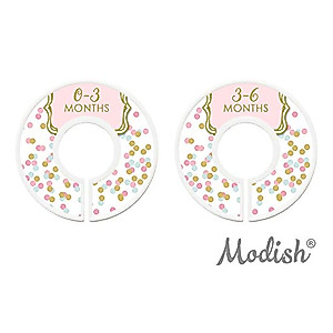 Modish Labels Baby Clothes Size Dividers, Baby Closet Organizers, Size Dividers, Baby Closet Organizers, Closet Dividers, Clothes Organizer, Girl, Pink Mint, Confetti, Dots, Clean Modern (Baby)