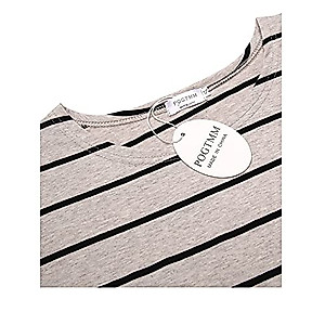 POGTMM Womens Casual Long Sleeve Shirts Blouse Fall Long Tops Loose Fit (Small,Gray Khaki)