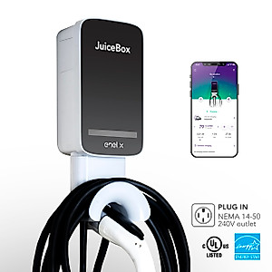 JuiceBox 32 Smart Electric Vehicle (EV) Charging Station with WiFi - 32 amp Level 2 EVSE, 25-Foot Cable, UL and Energy Star Certified, Indoor/Outdoor Use (NEMA 14-50 Plug, Gray)