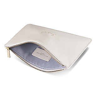 KATIE LOXTON Mrs Medium Vegan Leather Clutch Bridal Perfect Pouch White