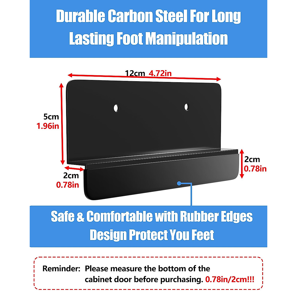 Cabinet Foot Pull for Trash Drawer, Trash Cabinet Foot Pull, Touchless Hands Free Design for Full Overlay Cabinet Door
