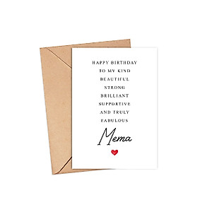 Mema Birthday Card Poem - Amazing Mema Gift - Birthday Card Mema - Special Mema Birthday Card - Birthday Card For Mema