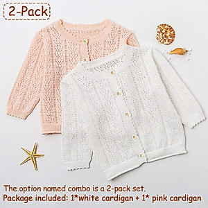 Simplee kids Baby Girl Thin Sweater Solid Cardigans Baby Girls Long Sleeve Coat Cardigan for Spring 2-3 Years