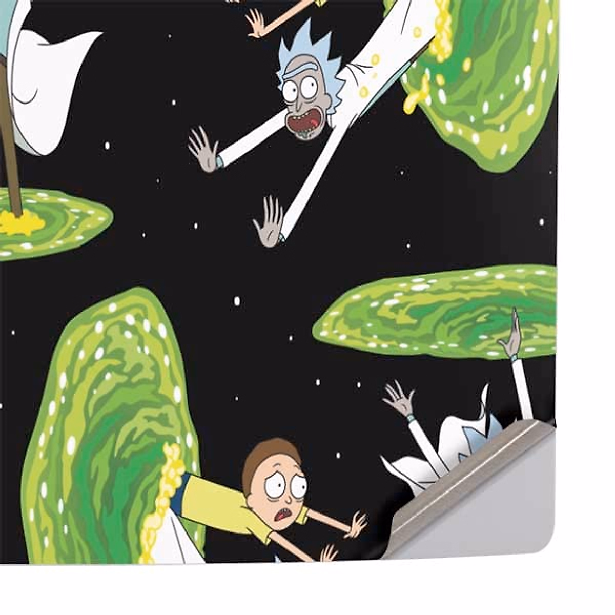 Skinit Decal Gaming Skin Compatible with PS5 Console - Officially Licensed Warner Bros Rick and Morty Portal Pattern Design