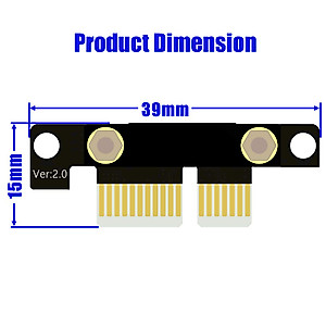 Mustpoint PCI-e PCI Express 36Pin 1X Extension Cable with Gold-Plated Connector (90°)