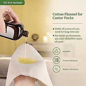 2Pcs Cotton Flannel for Castor Oil Pack, Less Mess Made of Unbleached Organic Cotton Flannel Reusable Soothing Heat Compress for Liver, Abdomen, Joints, Highly Absorbent Soft Feel like Nightgown