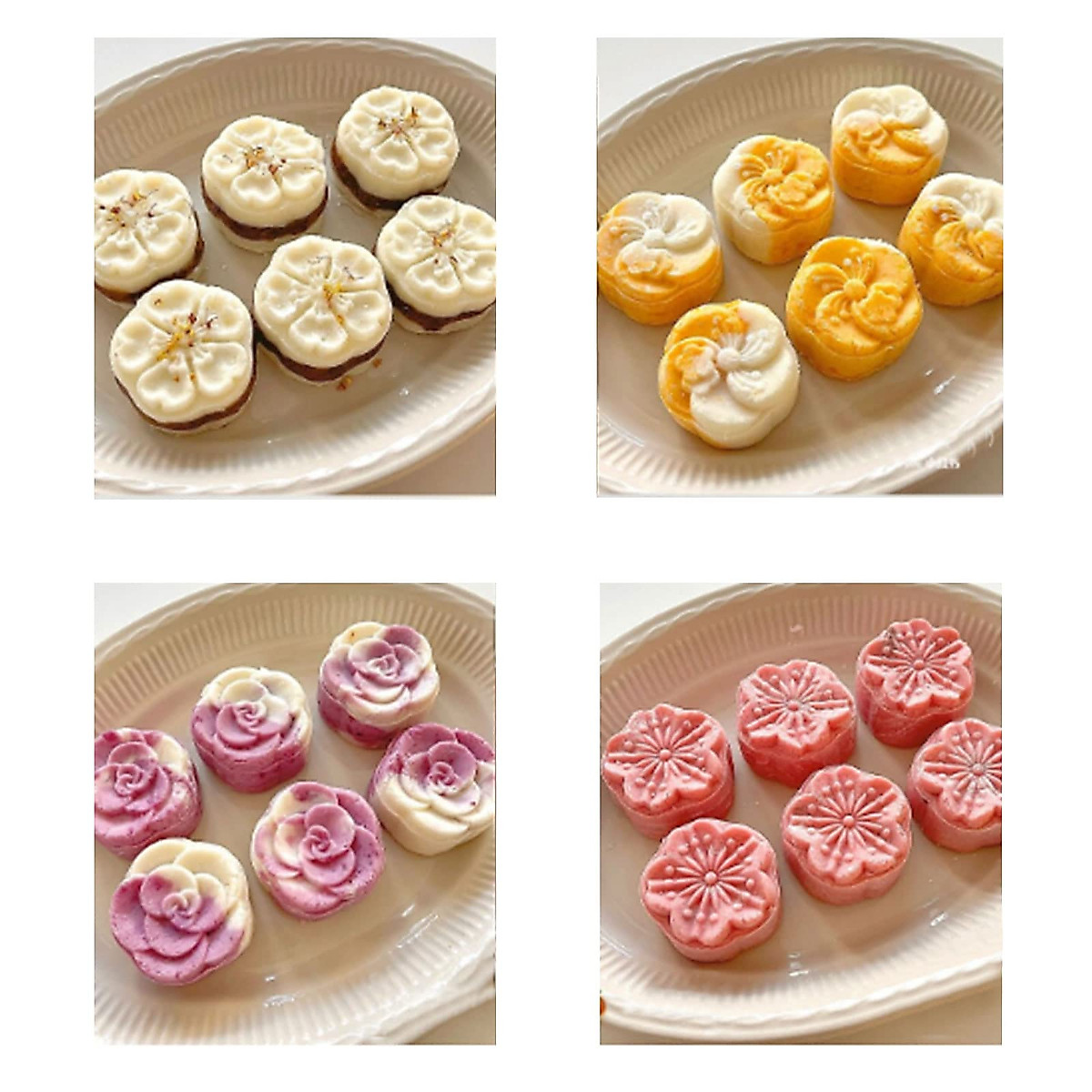 Animal mid-autumn mooncake press mold, hand-pressed stamp dessert DIY, mooncake puff pastry press mold with 1 printed flower DIY (1 Kitten Paw Stamp-1)