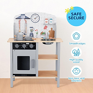 OOOK Kids Play Kitchen Playset set, Kitchen Set for Kids with Plenty of Play Features, sink,oven,stove,kitchen sets for kids ages 1-3