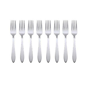 Oneida Taylor Everyday Flatware Dinner Forks, Set of 8, 18/0 Stainless Steel, Silverware Set, 1.5 x 3.75 x 8.6 inches
