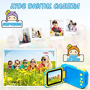 YTETCN Kids Camcorder - Kids Video Camera with 32 GB SD Card, 1080P HD Camera Digital Camcorder Toys for Kids Age 3-8, Birthday for 3 4 5 6 7 8 Years Old (Navy Blue)