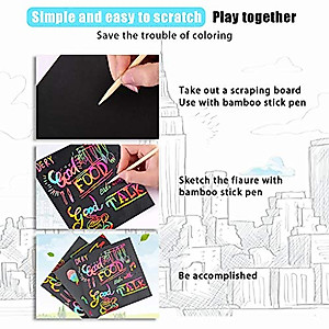 Scratch Art for Kids, 100 Magic Arts and Crafts for Kids, Paint for Kids Birthday Game Party Christmas Craft Gifts, Cool Toys for girls and Girls Use imagination to Create Children's Own Paintings