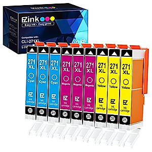 E-Z Ink (TM) Compatible Ink Cartridge Replacement for Canon CLI-271XL CLI 271 XL to use with TS6020 TS9020 TS8020 MG5720 MG5722 MG6820 MG6821 MG6822 MG7720 (3 Cyan,3 Magenta,3 Yellow) 9 Pack