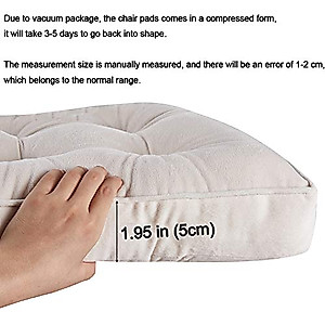 Big Hippo Chair Pads Square Chair Cushion with Ties Soft Thicken Seat Pads Cushion Pillow for Office,Home or Car Sitting 17" x 17"(Beige)