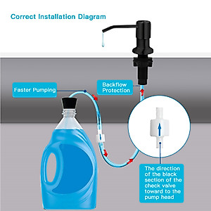 Soap Dispenser for Kitchen Sink, Kichen Sink Soap Dispenser, 47" Extension Tube kit, Under Sink Soap Dispenser Pump, No Need More Refills, Good Suction Power, Black
