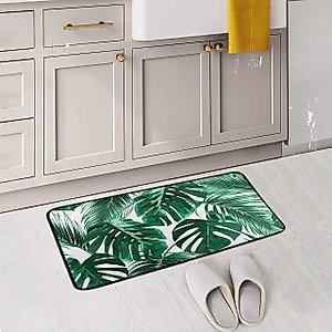 Palm Tree Kitchen Runner Rug Non Slip Area Mat Bath Rugs for Bathroom Indoor Carpet Doormat Floor Dirt Trapper Mats Shoes Scraper 39"x 20"