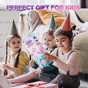 Dolanus Bubble Wands for Kids Girls - Bubble Machine with 7 Bubble Solutions & 3 AA Batteries, LED Light & Music, Outdoor Party Birthday Toddler Girl Toys, Gift for 3 4 5 6 7 8 Year Old