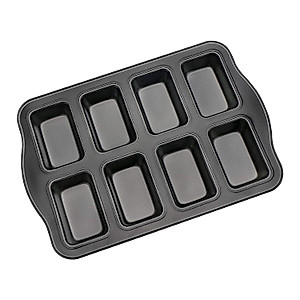 Beasea Brownie Pan Square, 2 Pack Nonstick 12 Cavity & 8 Cavity Muffin Pan Brownie Cake Pan Mini Cheesecake Cupcake Pan Carbon Steel Brownie Baking Tray Bakeware for Oven