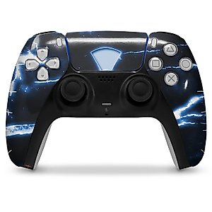 WraptorSkinz Skin Wrap compatible with Sony PS5 DualSense Controller Radioactive Blue (CONTROLLER NOT INCLUDED)