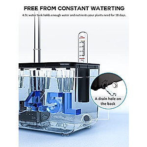 Hydroponics Growing System, QYO 9 Pods Herb Garden with 70 LEDs Full-Spectrum Plant Grow Light, Hydroponic Herb Garden with 4.5L Water Tank, 19.7'' Height Adjustable Gardening System, Black, QYO10