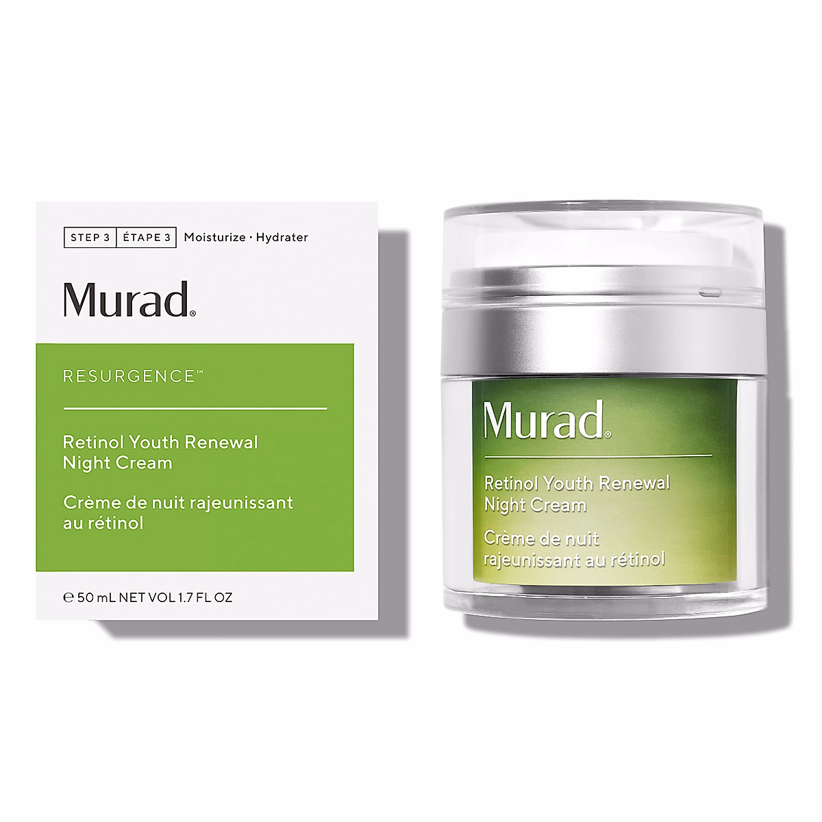 Murad Resurgence Retinol Youth Renewal Night Cream – Anti-Aging Retinol Moisturizer for Wrinkles and Fine Lines – Hydrating, Firming, and Smoothing Skincare Treatment, 1.7 Fl Oz