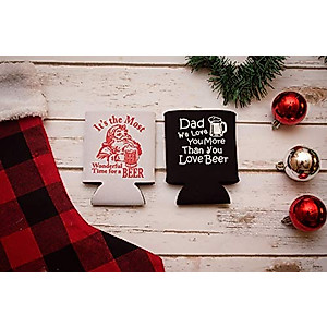 Funny Christmas Stocking Stuffer for Dad Husband Men Santa Beer Lover Gift - Set of 2