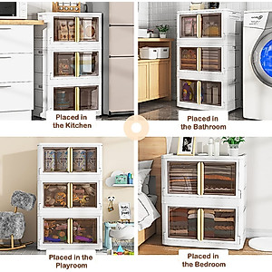 wookon Storage bIns with Lids,78QT Clear Plastic Storage Box