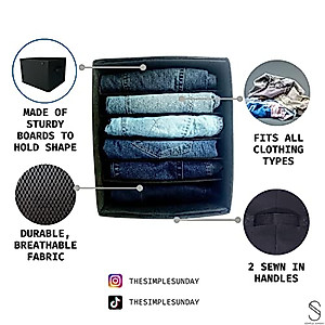 SIMPLE SUNDAY Adjustable Clothes Organizer for Folded Clothes | Pants and Jeans Organizer for Closet | Drawer Organizer for Clothing | Wardrobe Organizer |